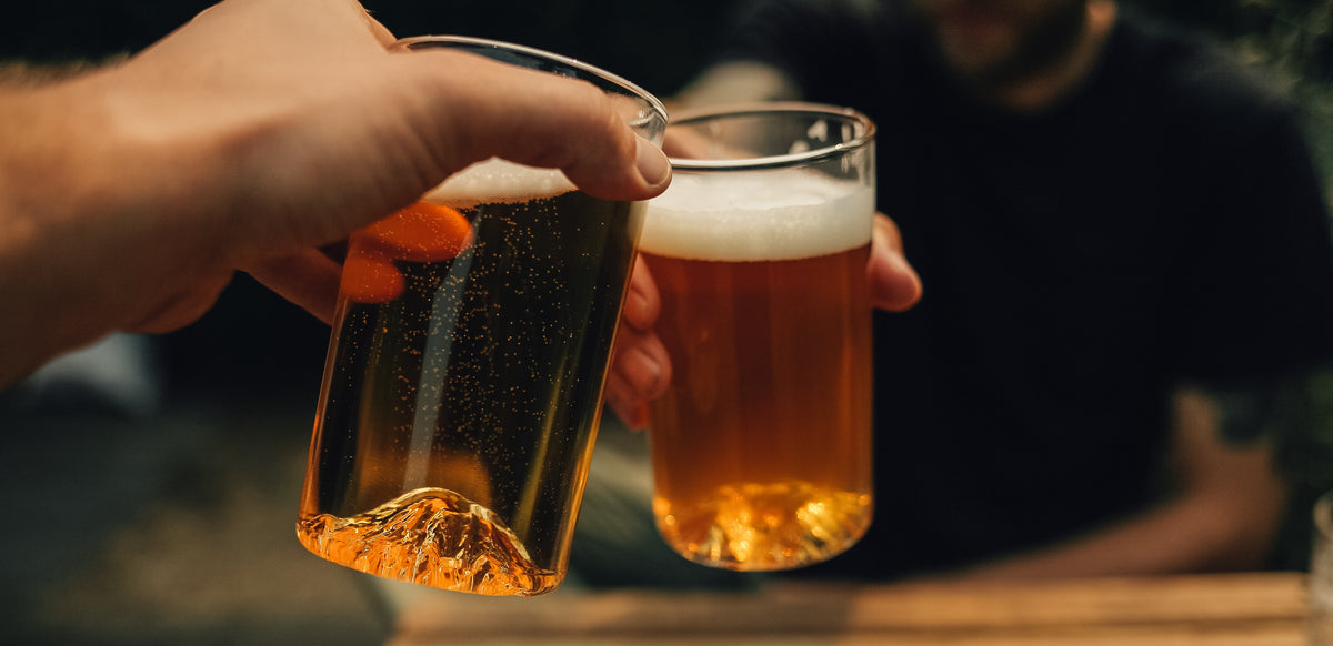 The Mt. St. Helens Pint | Handblown Mountain Beer Glass Made in USA