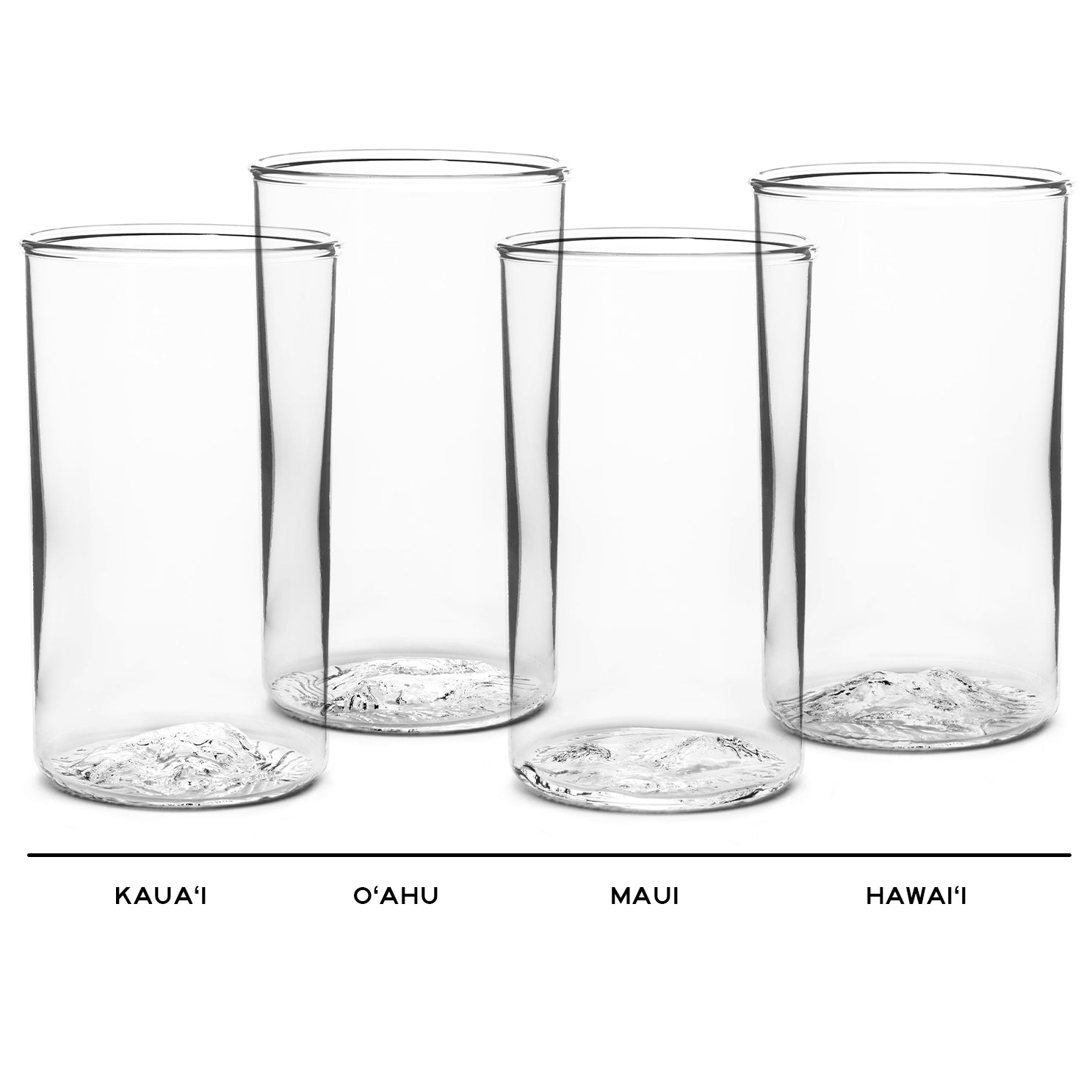 The Hawaiian Islands Pint Box Set | Handblown Mountain Beer Glasses