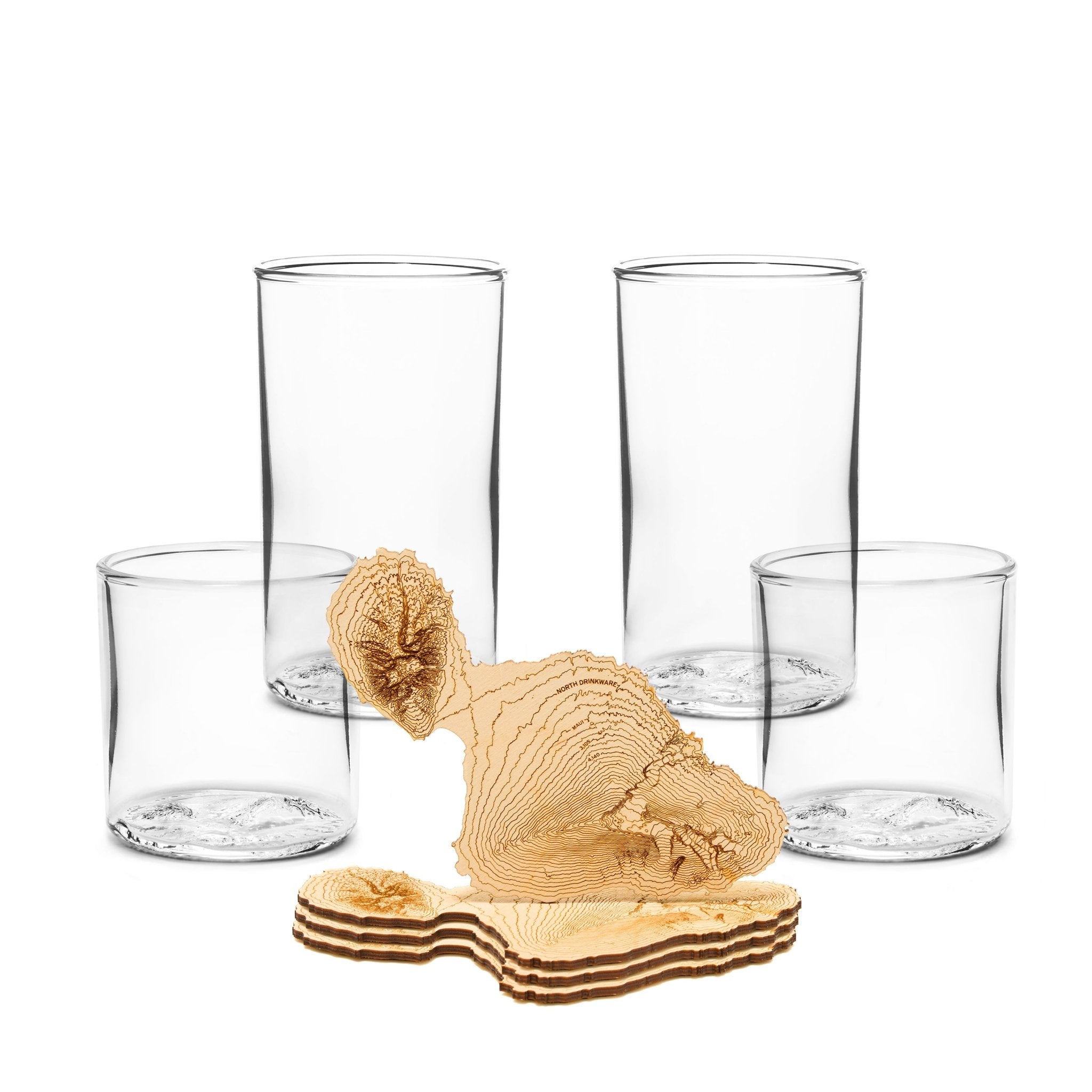 The Maui Box Set | Handblown Mountain Whisky, Beer & Coaster Gift