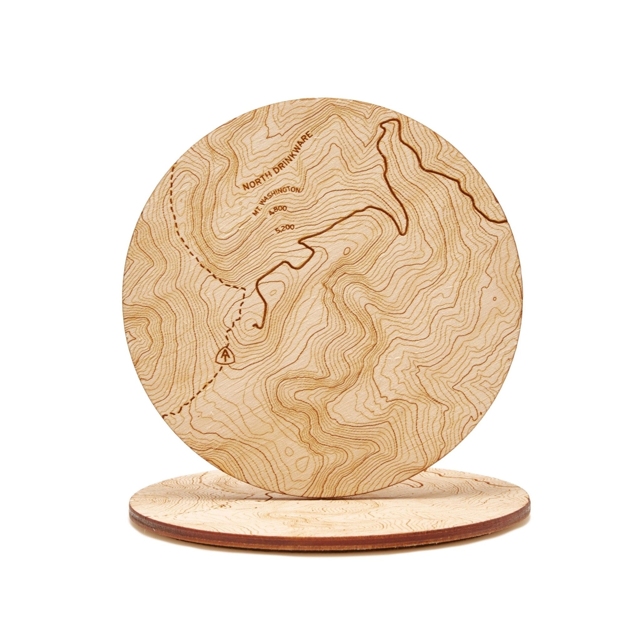 The Mt. Washington Coaster | Set of Two | Custom Etched Wood