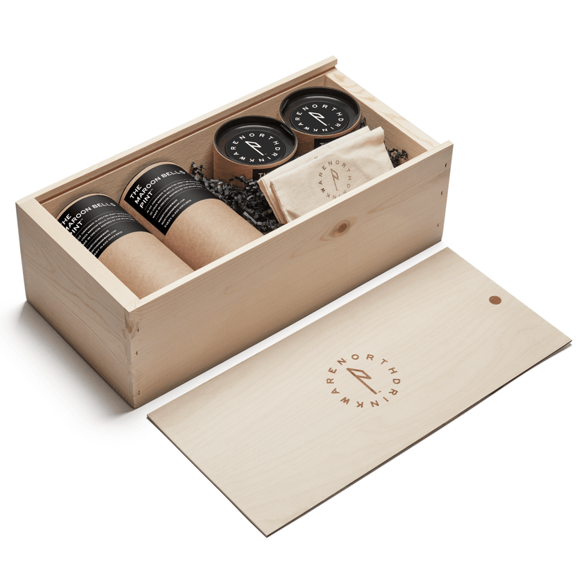 The Maroon Bells Set | Handblown Mountain Whisky, Beer & Coaster Gift