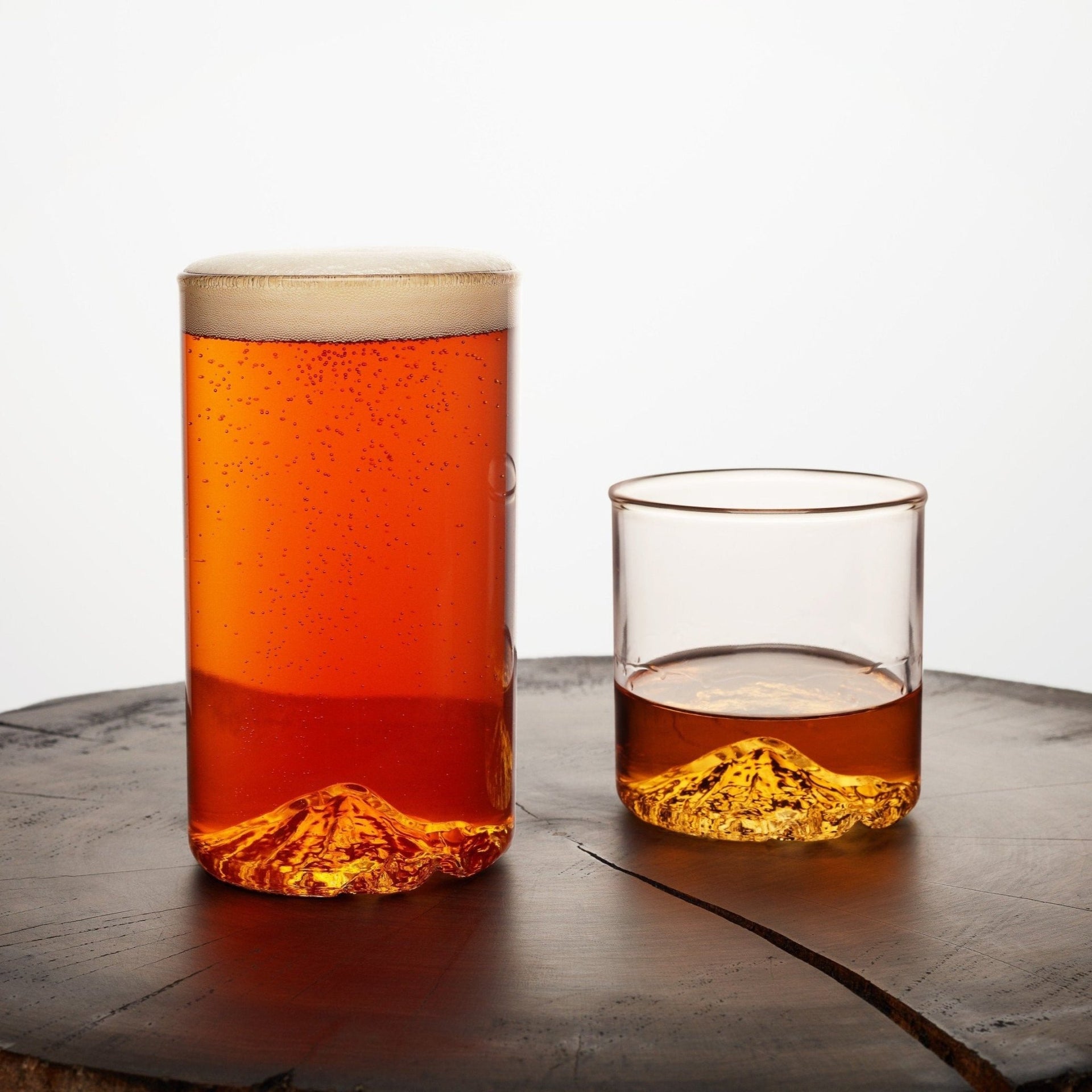 The Mt. Baker Set | Handblown Mountain Whisky, Beer & Coaster Gift
