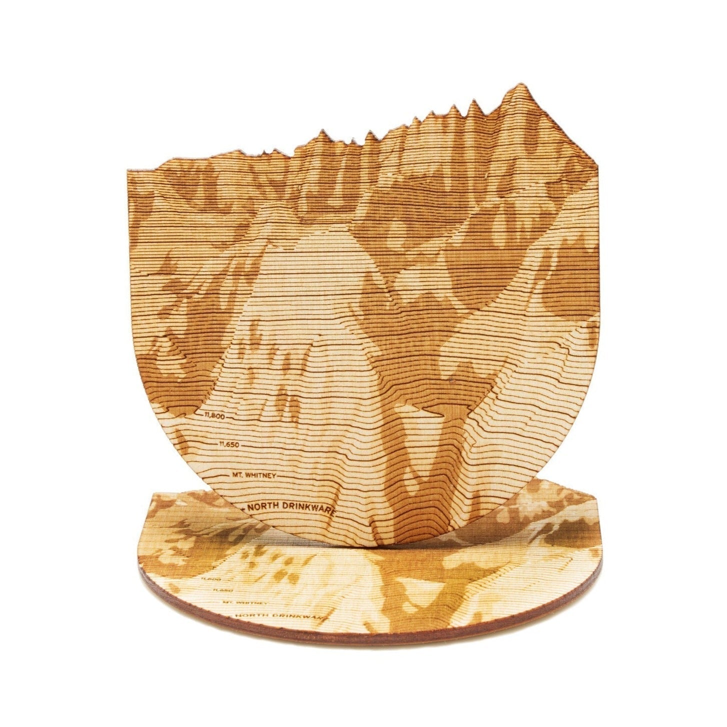 The Mt. Whitney Coaster | Set of Two | Custom Etched Wood